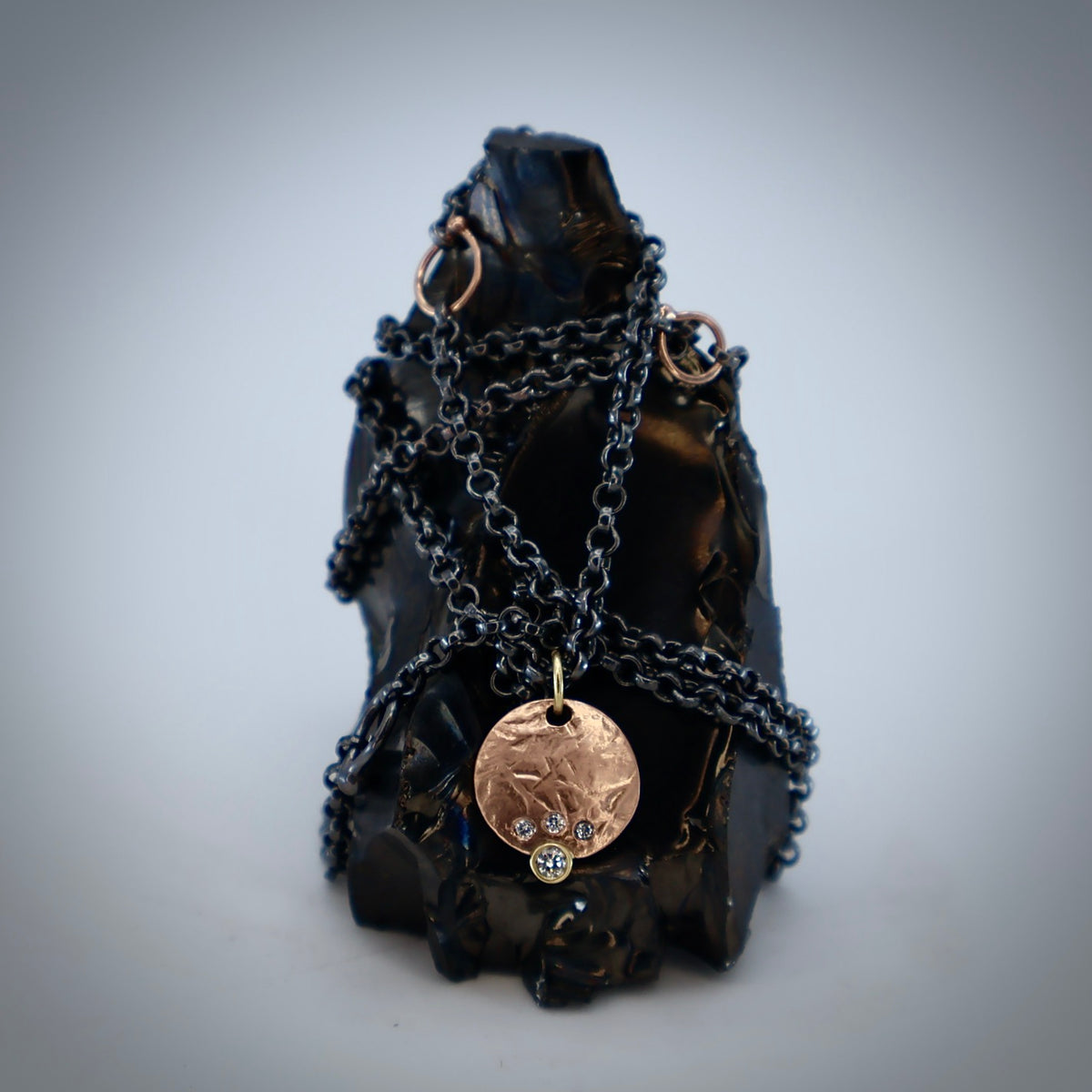 Organic Matter: Diamonds-14K Rose Gold Stepping Stones Necklace ...