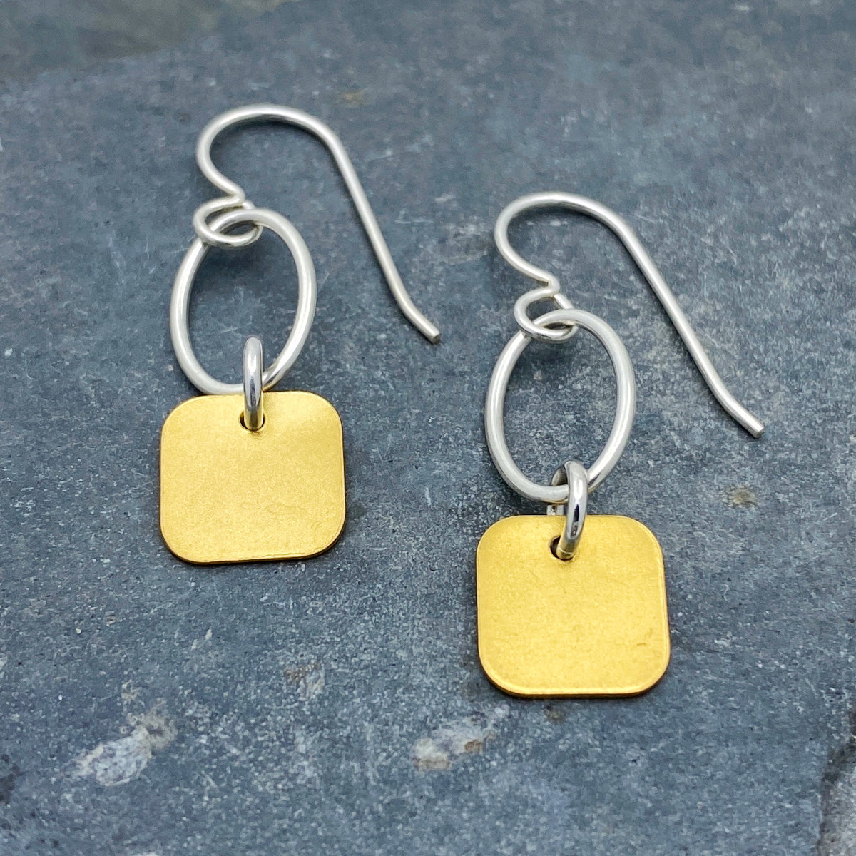 Gilded: Oval and Cube Drop Earrings – Nichole Collins Jewelry
