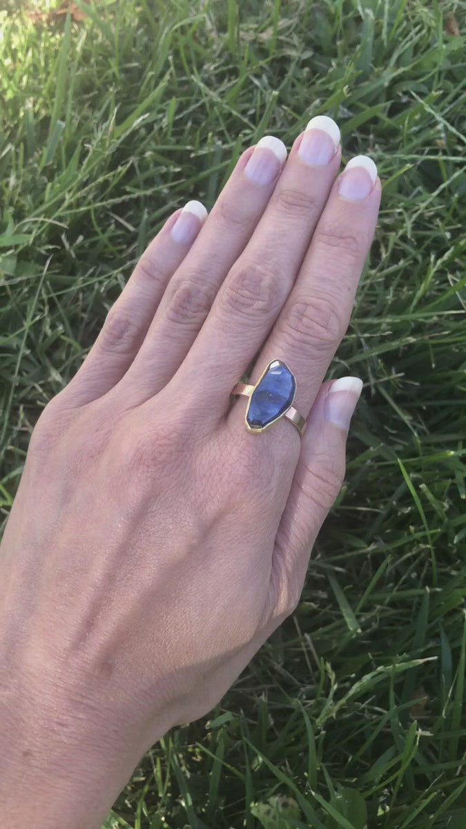 Natural Wonder: Blue Sapphire/Blue Diamonds Rose Gold Ring – Nichole ...